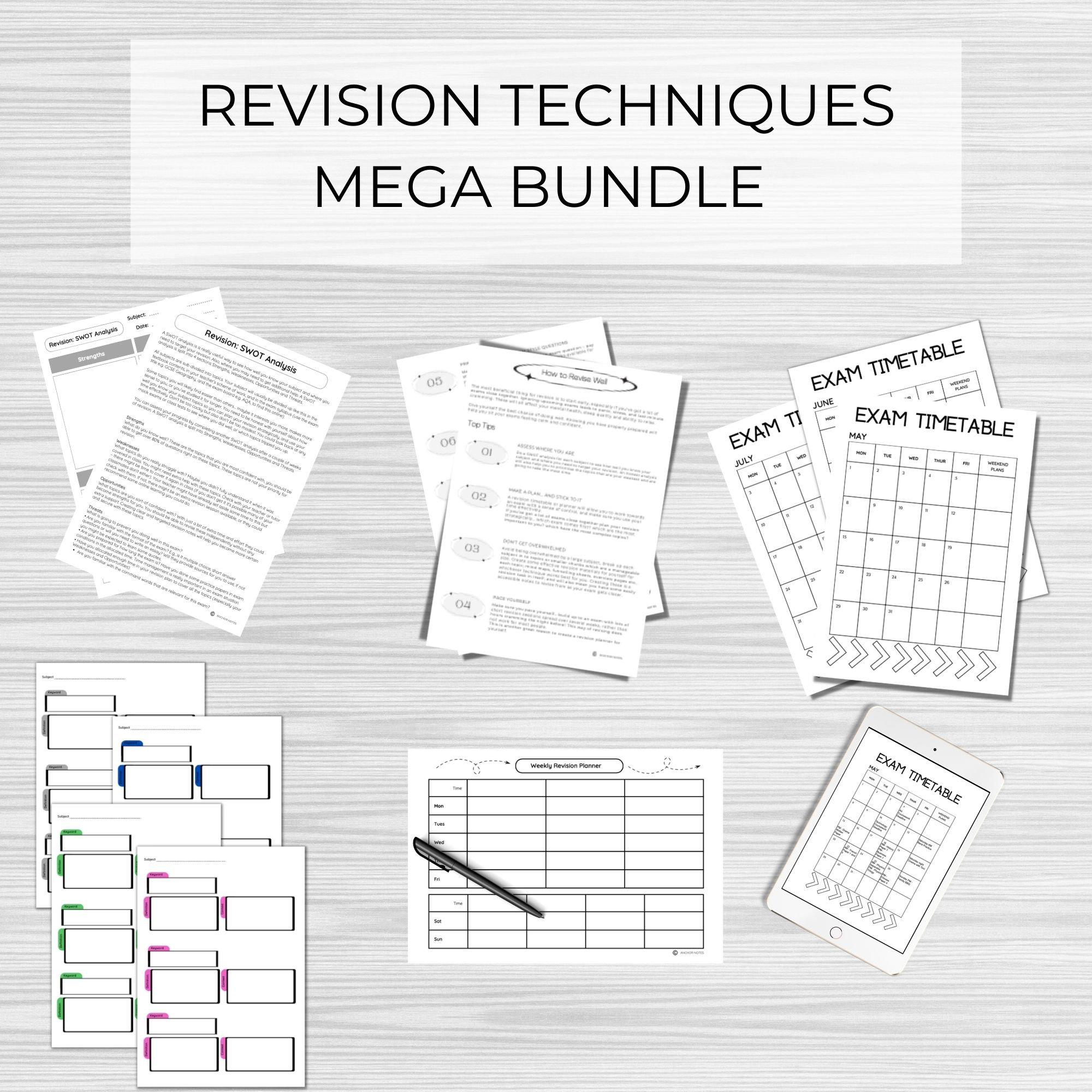 Revision Skills MEGA Bundle. GCSE & A LEVEL. 5 Techniques +top Tips ...