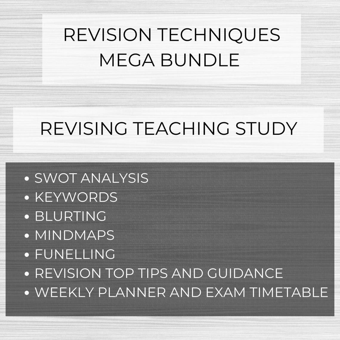 Revision Skills MEGA Bundle. GCSE & A LEVEL. 5 Techniques +top Tips + Weekly Revision Planner ...