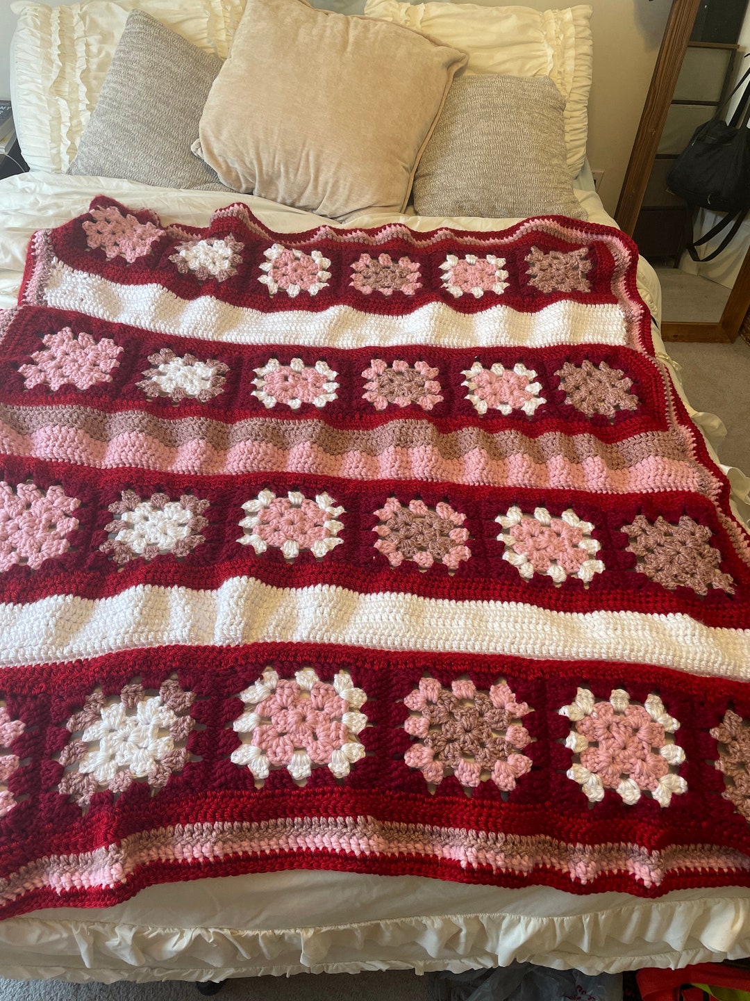Queen Size Hand Crochet Blanket - Etsy
