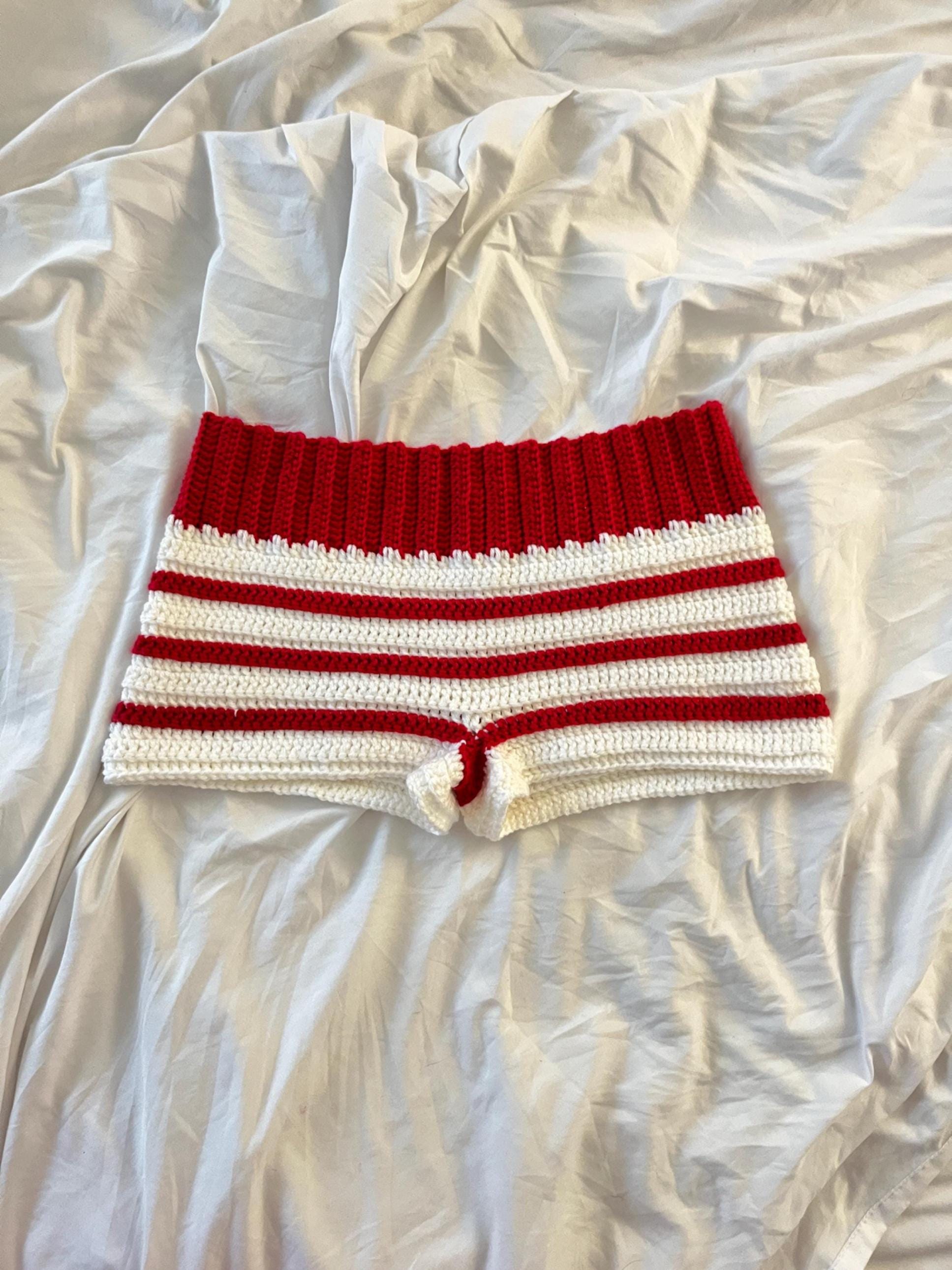 Striped Micro Shorts Crochet Pattern With Accent Color - Etsy