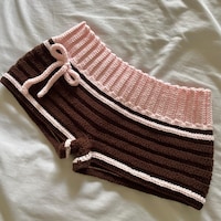 Crochet Ribbed Micro Shorts Pattern, Two-tone Design (PDF Pattern) - Etsy