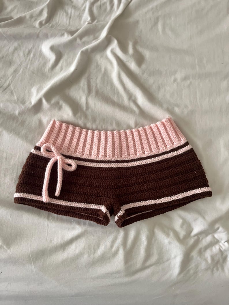 Crochet Ribbed Micro Shorts Pattern, Two-tone Design (PDF Pattern) - Etsy