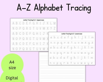 Uppercase and Lowercase Alphabet Tracing - Etsy
