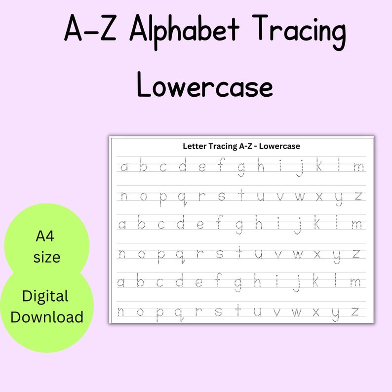 A-Z Alphabet Tracing Uppercase Lowercase Handwriting - Etsy