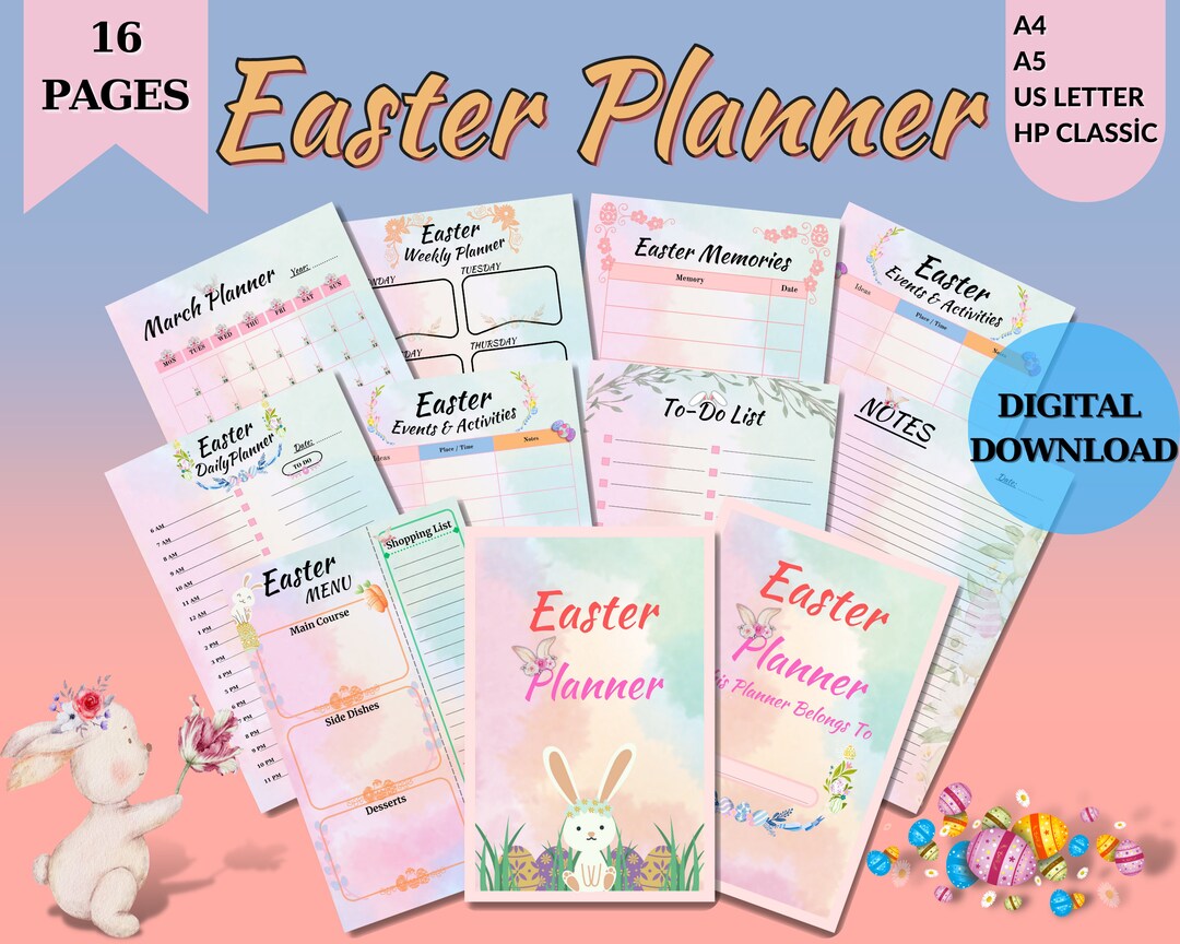 Printable Easter Planner | Digital Sprig Planner | Daily Weekly ...