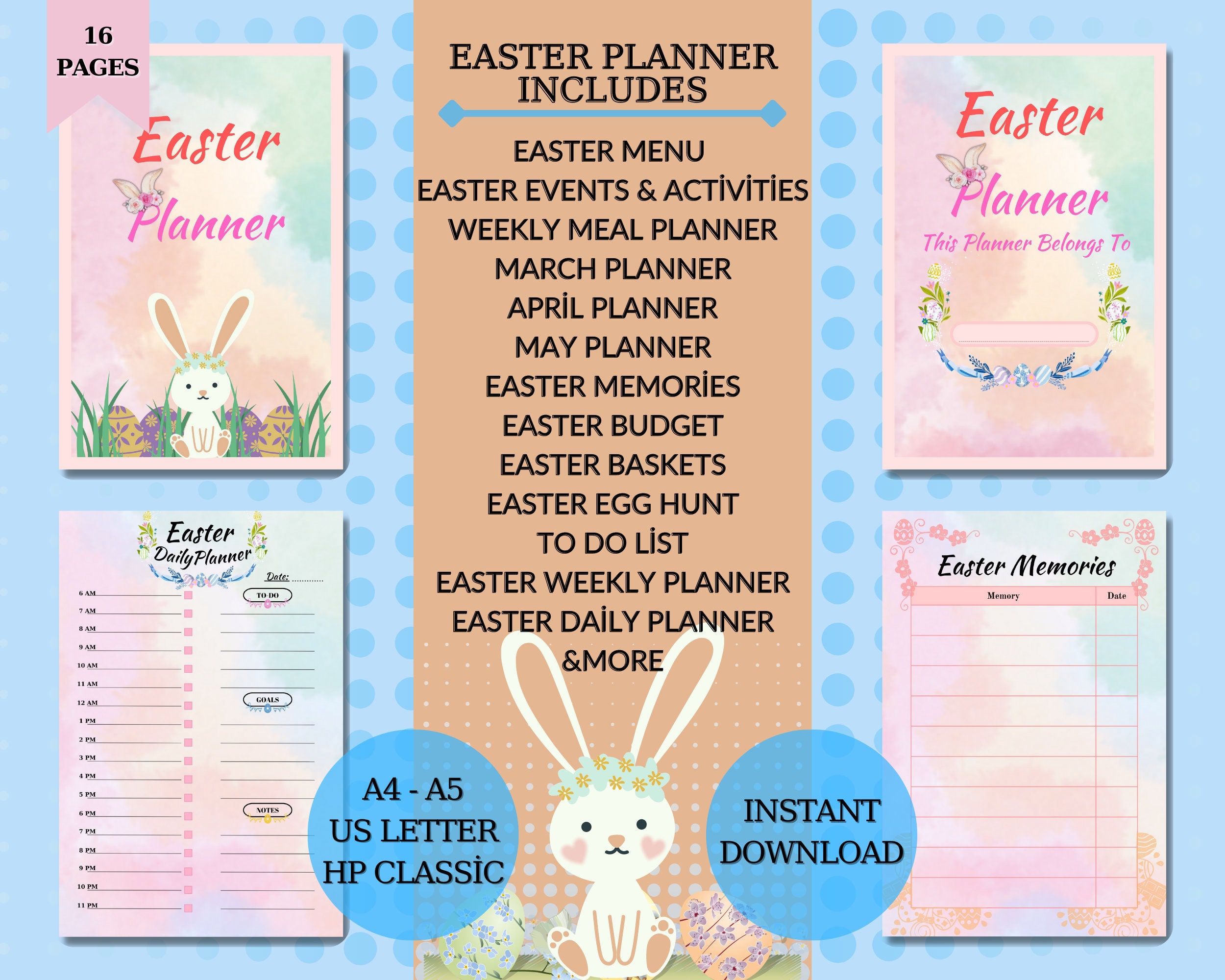 Printable Easter Planner | Digital Sprig Planner | Daily Weekly ...