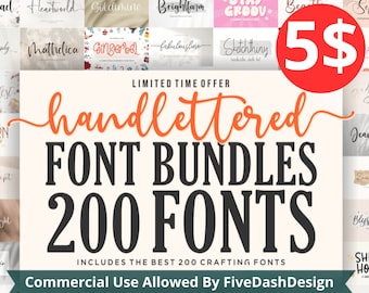 Modern Calligraphy Font Bundle, Elegant Font, Font Bundle, Handwritten Font, Calligraphy Font ...