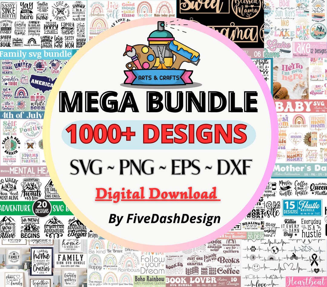 Mega SVG Bundle svg Files for Cricut T Shirt Designs Svgsilhouette Cut ...