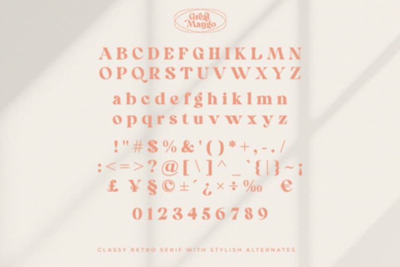 Great Mango Font Retro Serif Font Groovy Font 60s 70s Font elegant ...