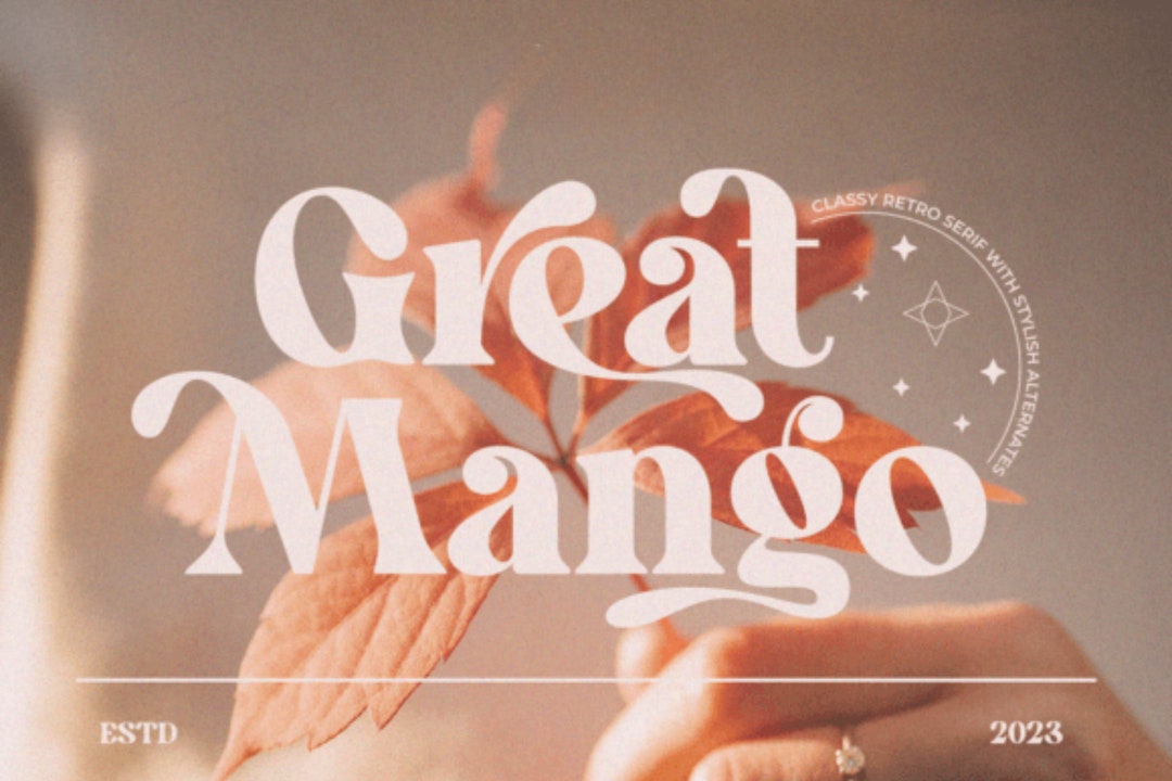 Great Mango Font| Retro Serif Font| Groovy Font | 60s 70s Font |elegant ...