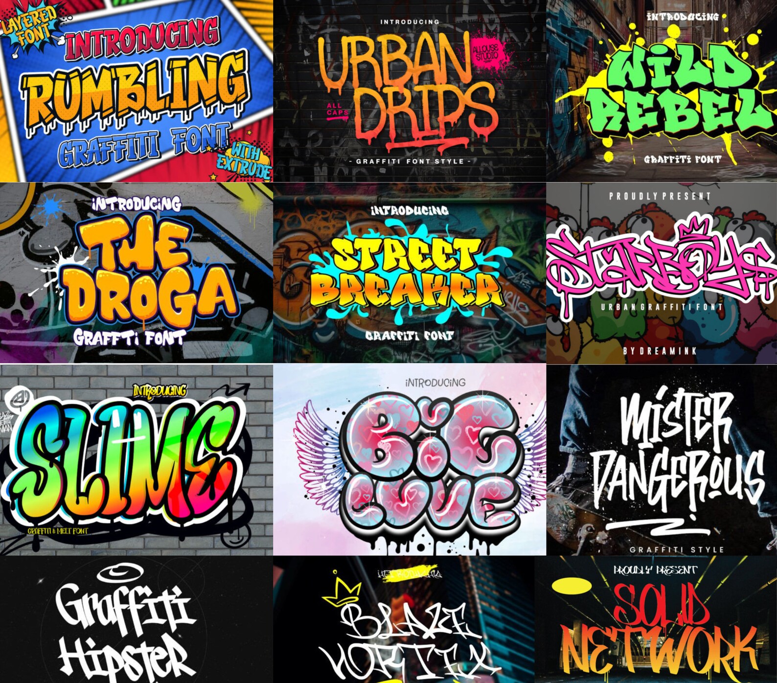 Graffiti Font Bundle| Urban Font|street Style Font | Tagging Font |hip ...
