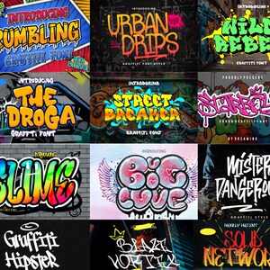 Graffiti Font Bundle| Urban Font|street Style Font | Tagging Font |hip ...