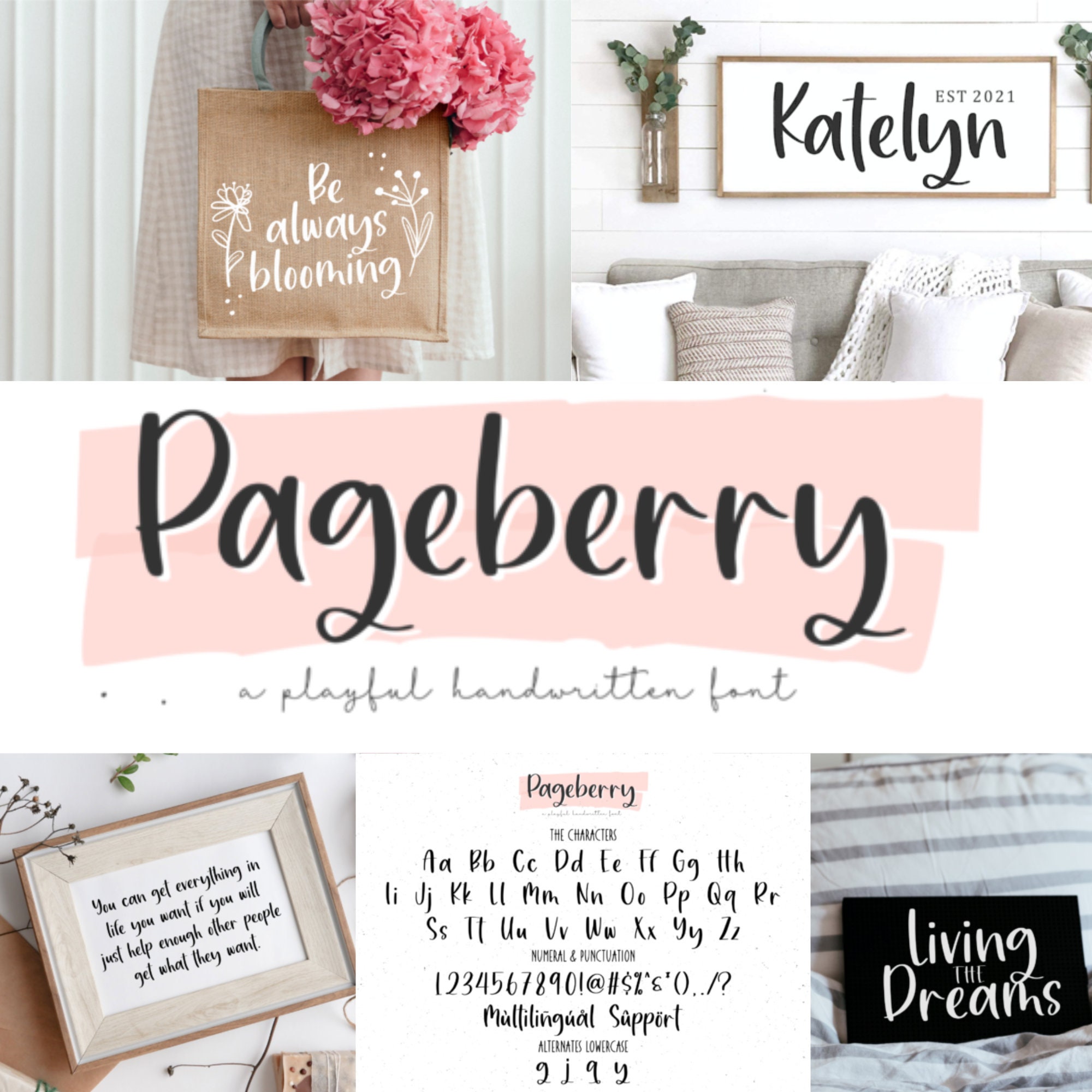 Handlettered Font Bundle - Font Bundle, Handwritten Font, Calligraphy Font, Script Font, Cricut ...