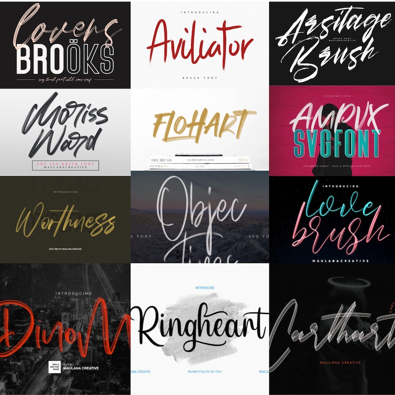 Handlettered Font Bundle font Bundlehandwritten - Etsy