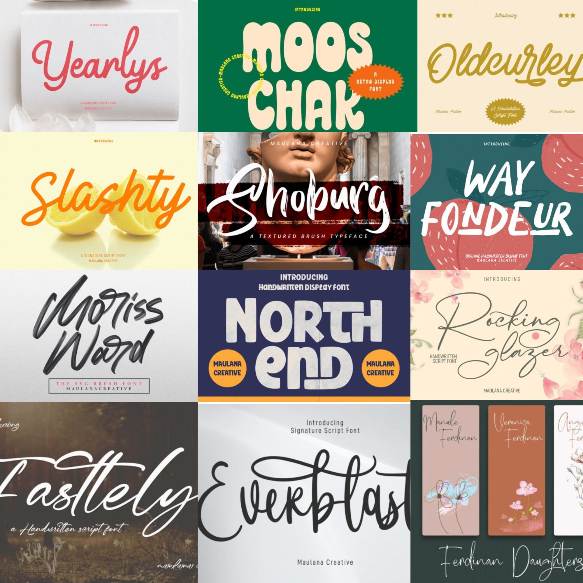 Handlettered Font Bundle font Bundlehandwritten - Etsy