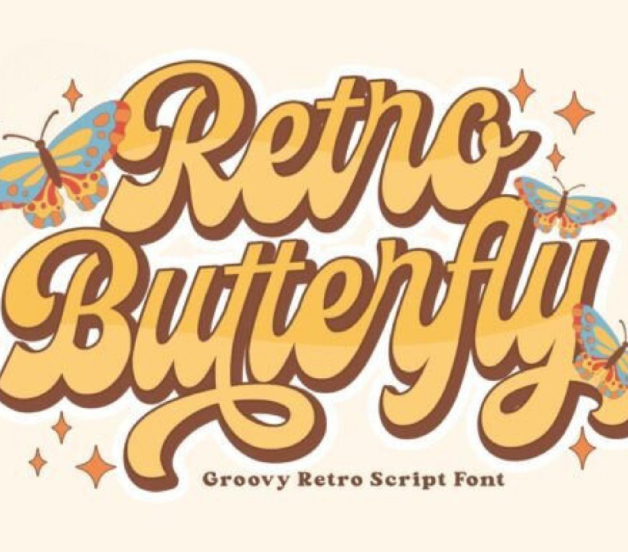 Retro Groovy Font Bundle and Graphics Bundle | OTF, TTF, Svg, Dxf | 90s ...