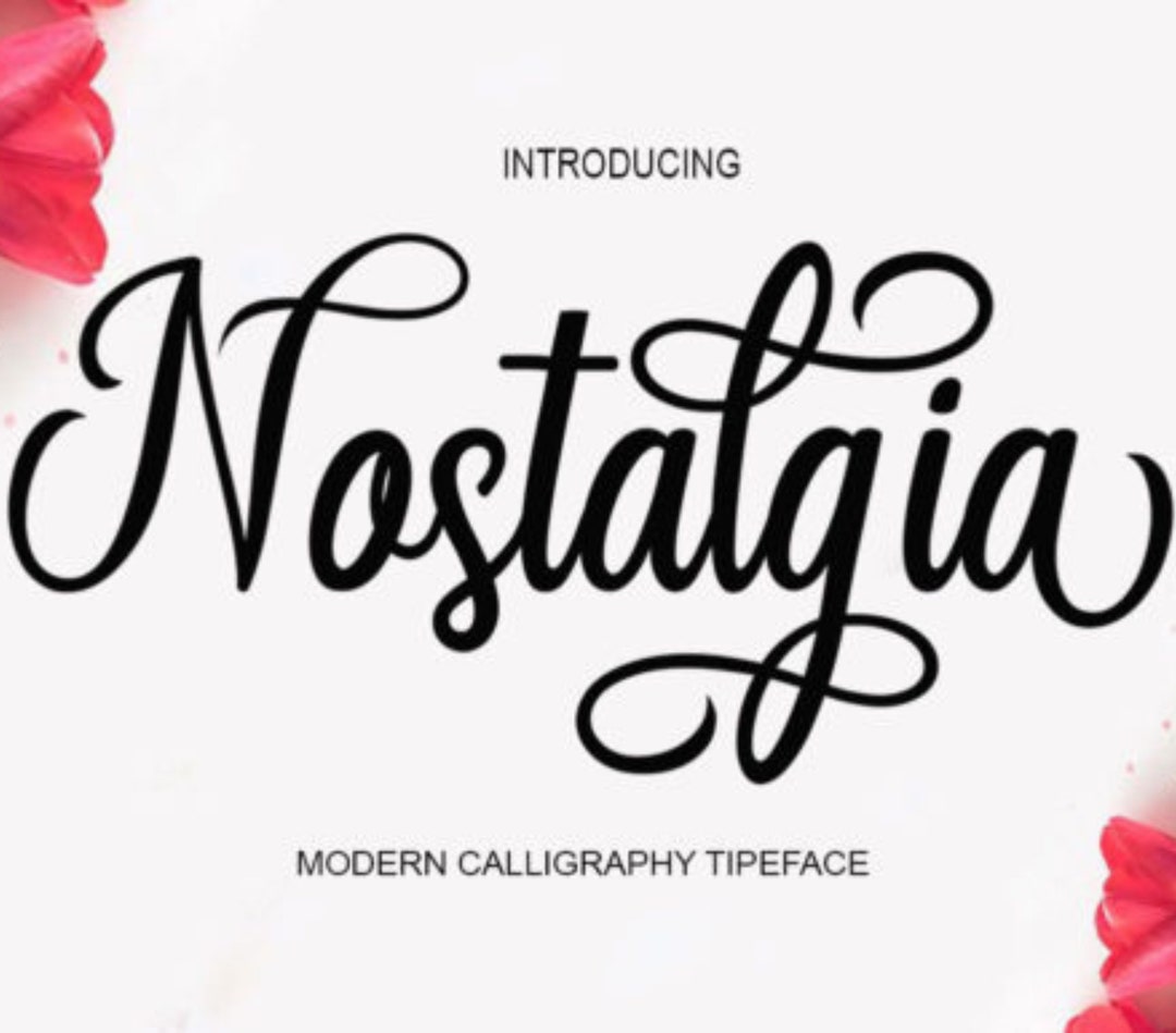 Nostalgia Swirly Digital Font Download procreate Swash Font Wedding ...