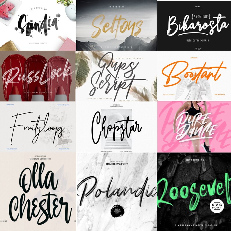 Handlettered Font Bundle font Bundlehandwritten - Etsy