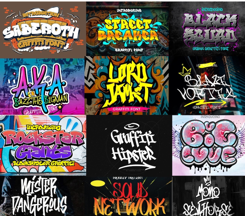 Graffiti Font Bundle| Urban Font|street Style Font | Tagging Font |hip ...