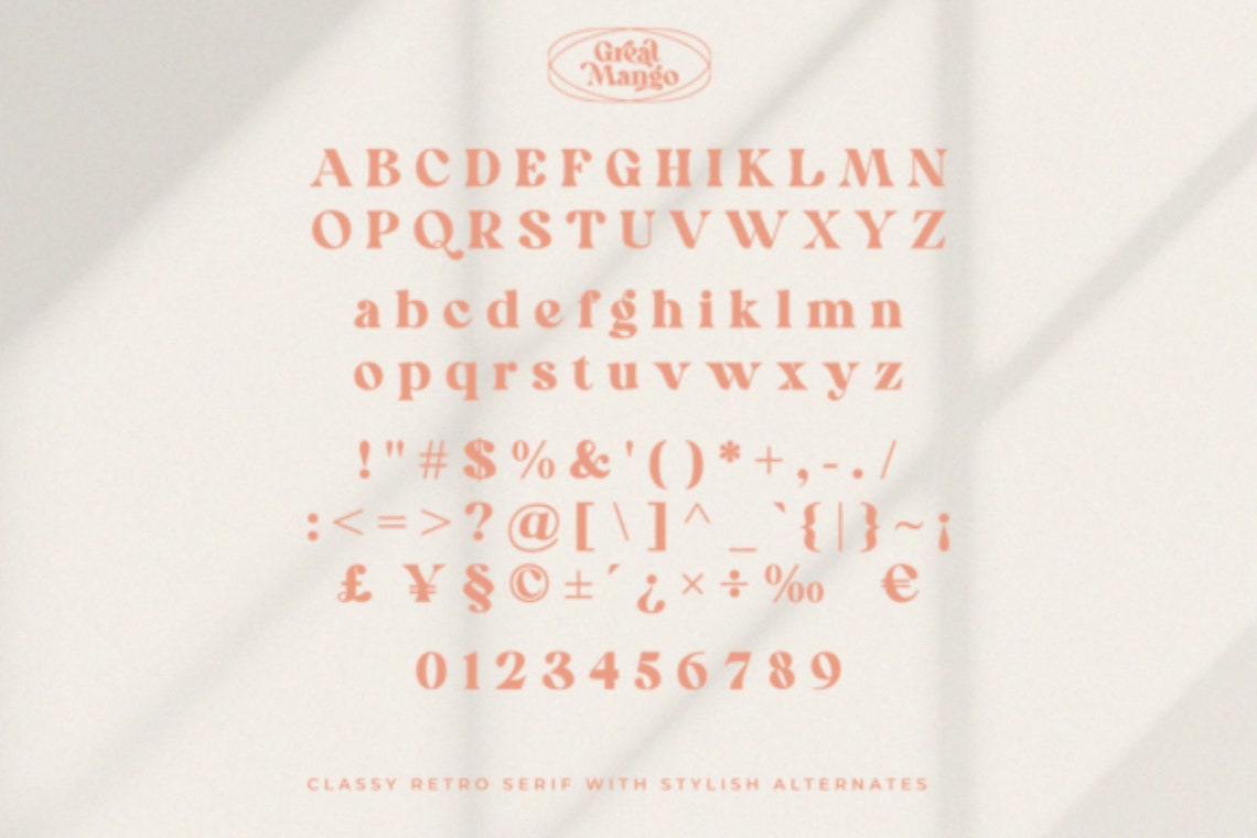 Great Mango Font Retro Serif Font Groovy Font 60s 70s Font elegant ...