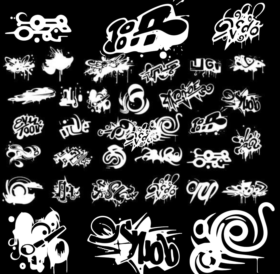 Graffiti Tags Bundle 29 Graffiti Svg Png Graffiti Letters Airbrush ...