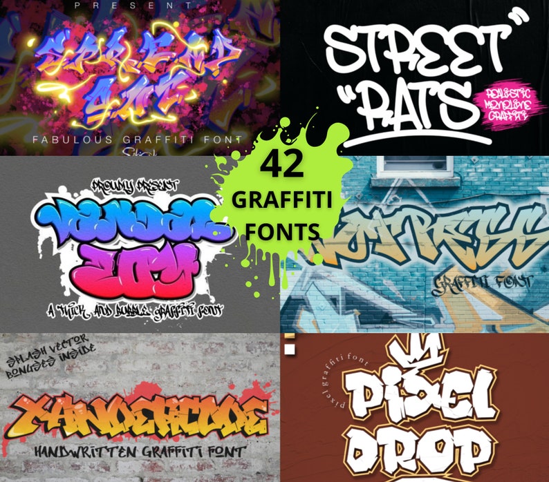 Graffiti Font Bundle| Urban Font|street Style Font | Tagging Font |hip ...