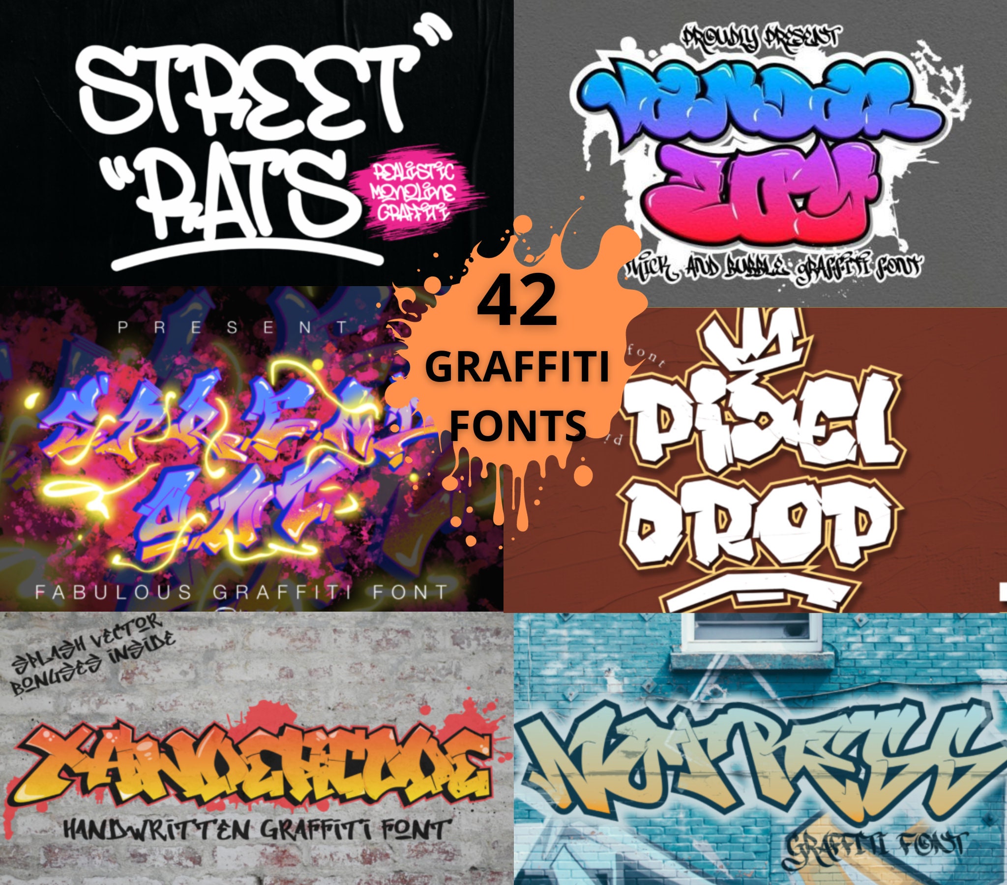 Graffiti Font Bundle| Urban Font|street Style Font | Tagging Font |hip ...