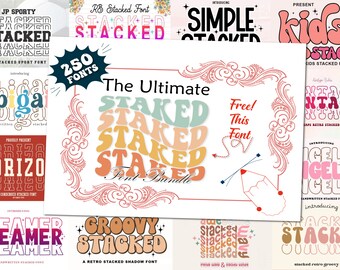 The Ultimate Stacked Font Bundle 117 Stacked Text Effect Fonts Stacked ...