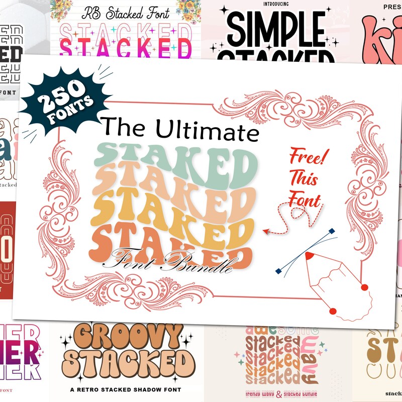 Stacked Font - Etsy