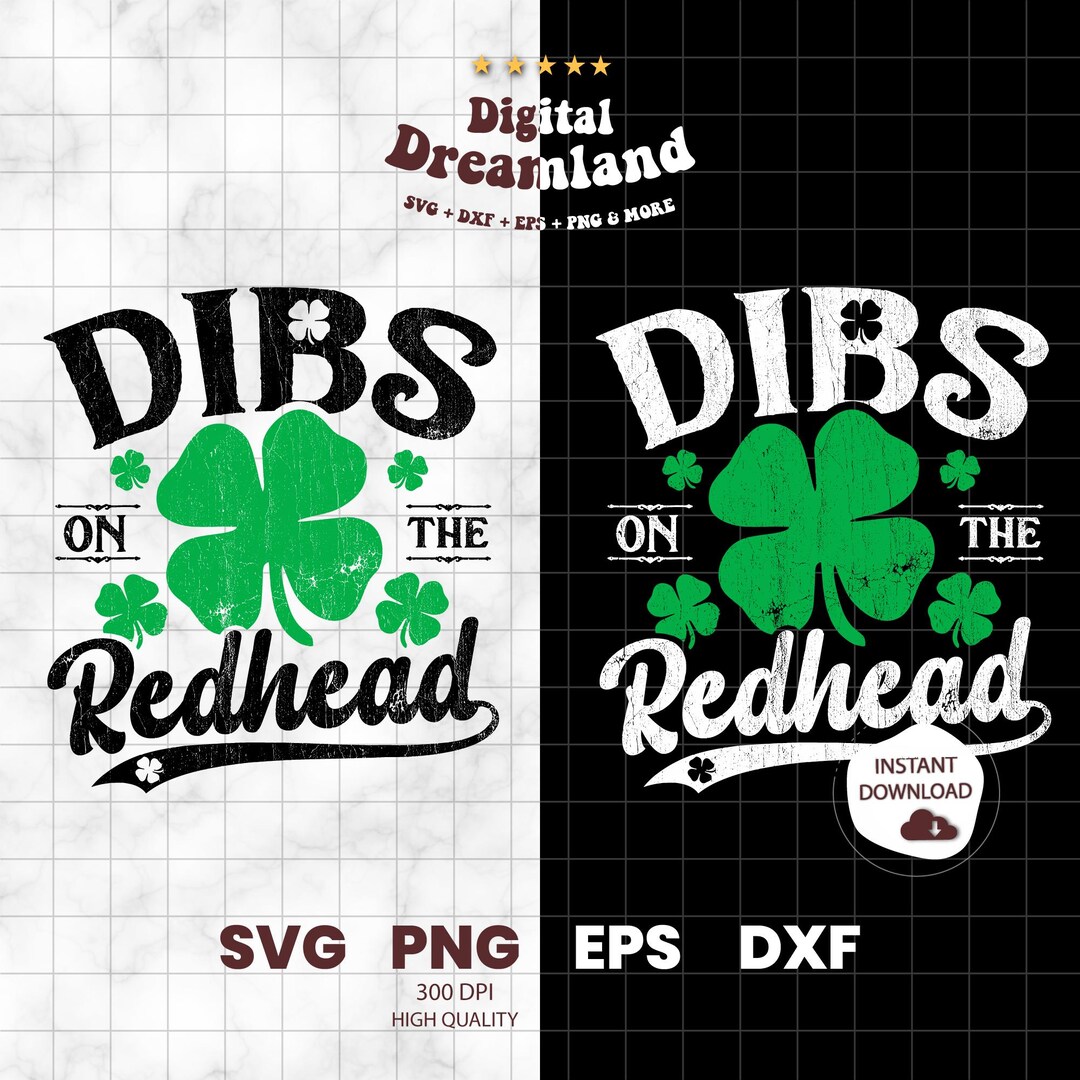 Dibs on the Redhead Svg Png -png Funny Distressed Shamrock Svg ...