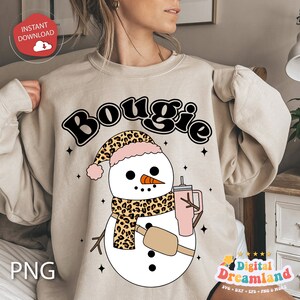 Boojee Snowman Png Bougie Snowman Stanley Tumbler Belt Bag Inspired PNG ...