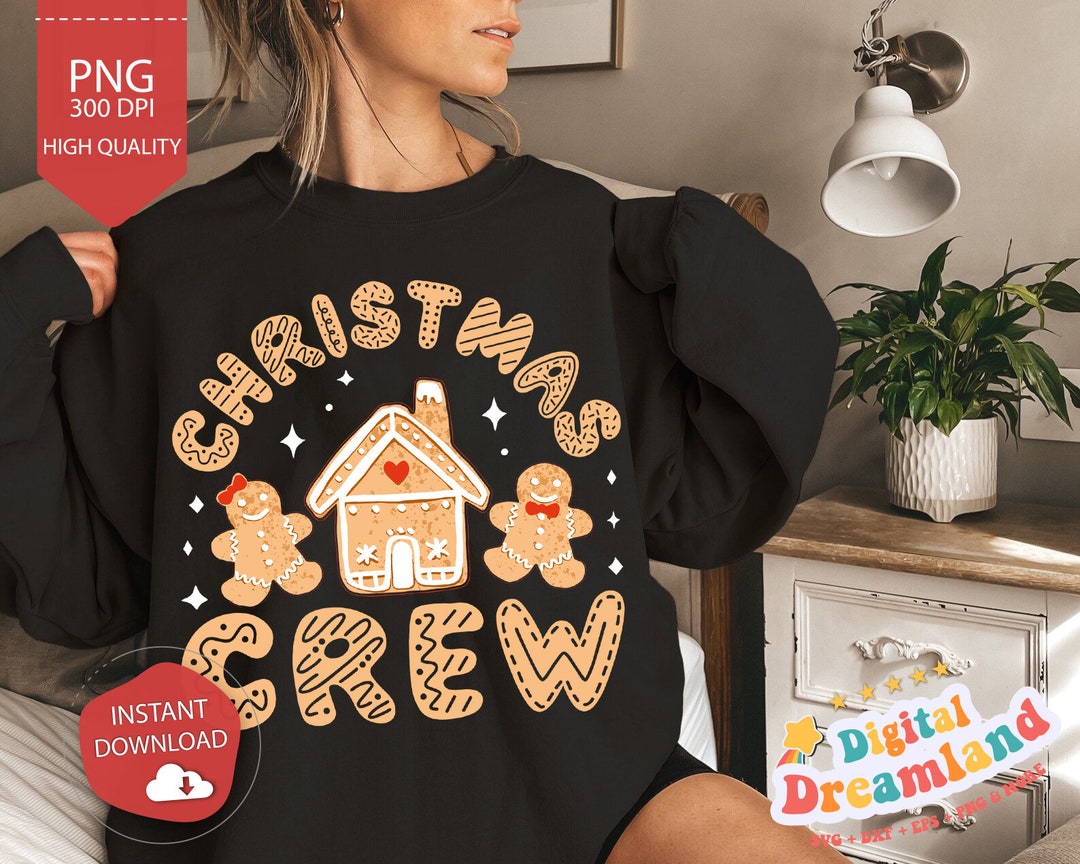 Christmas Crew Funny Holiday Gingerbread Png, Gingerbread Man Baking ...