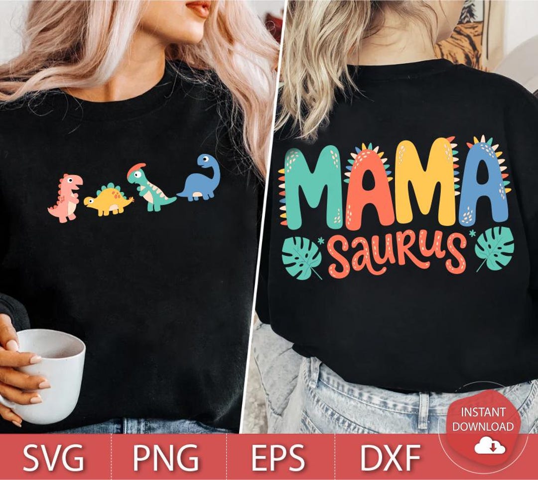 Mamasaurus PNG SVG | Cute Dinosaur Mom Clipart | Family Dino Birthday ...