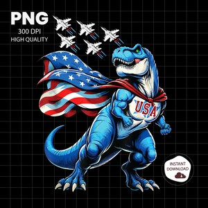 Amerisaurus T-rex Png, Patriotic Boys Girl 4th of July Flag Jets ...