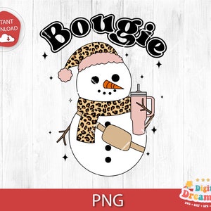 Boojee Snowman Png Bougie Snowman Stanley Tumbler Belt Bag Inspired PNG ...