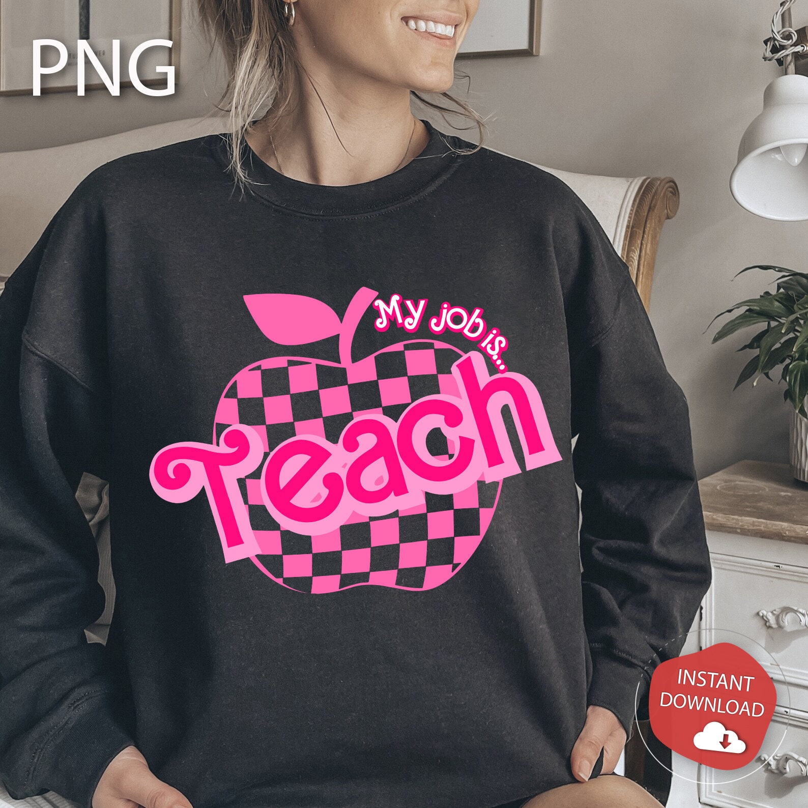 My Job is Teach Png, Teacher Png,teacher Life, Teacher Job Png, Pink ...