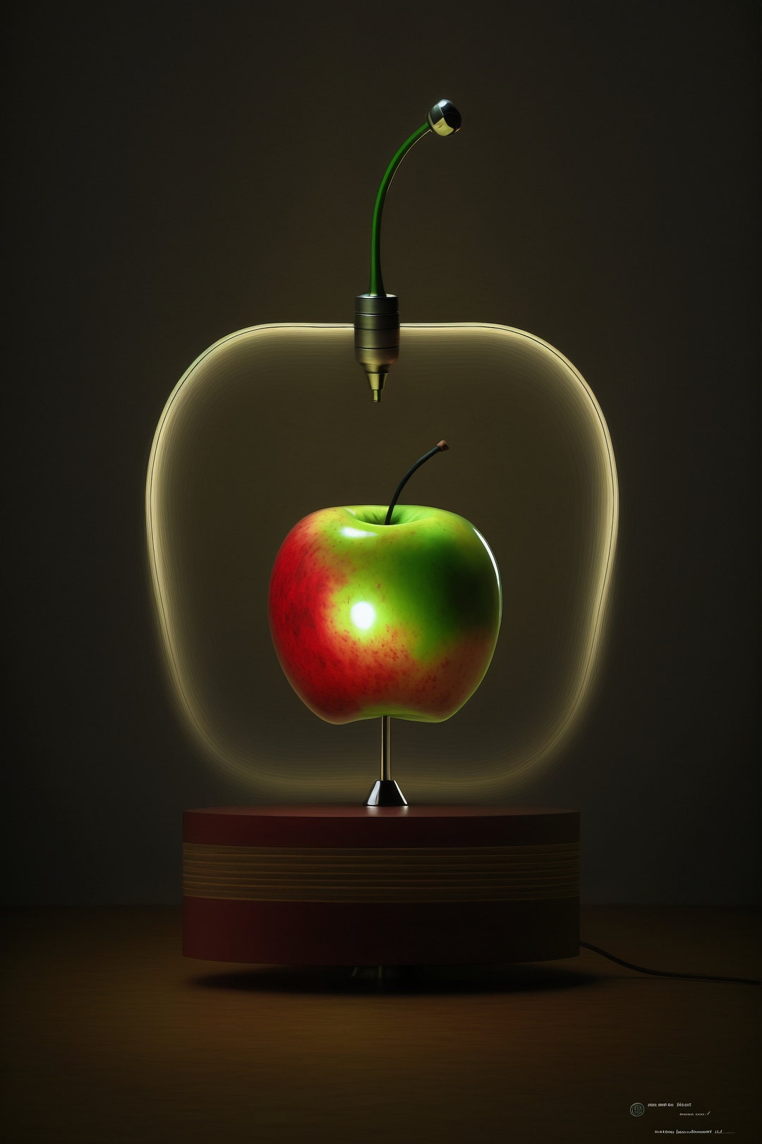 Apple Glow II A Modern Table Lamp Depicted as a Digital Artwork ...