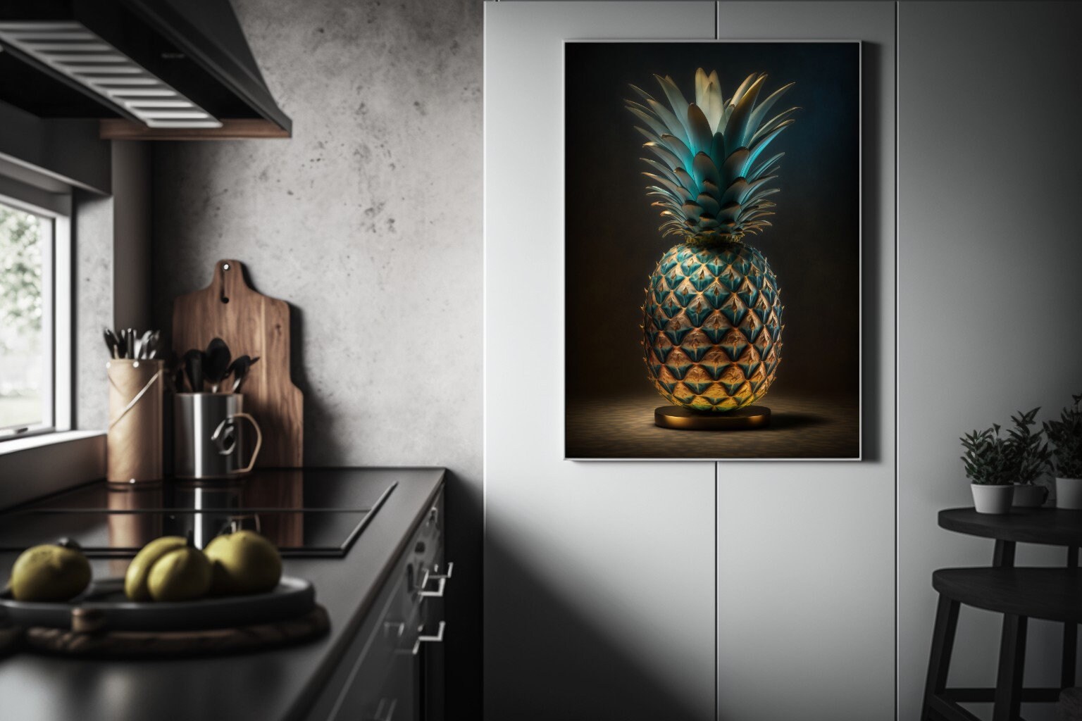 Pineapple Glow II - "pineapple" Modern Table Lamp as Digital Artwork ...
