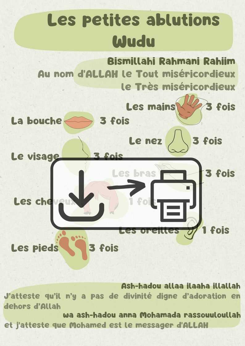 ABLUTIONS Poster Download & Print French Phonetics A4 Format ...