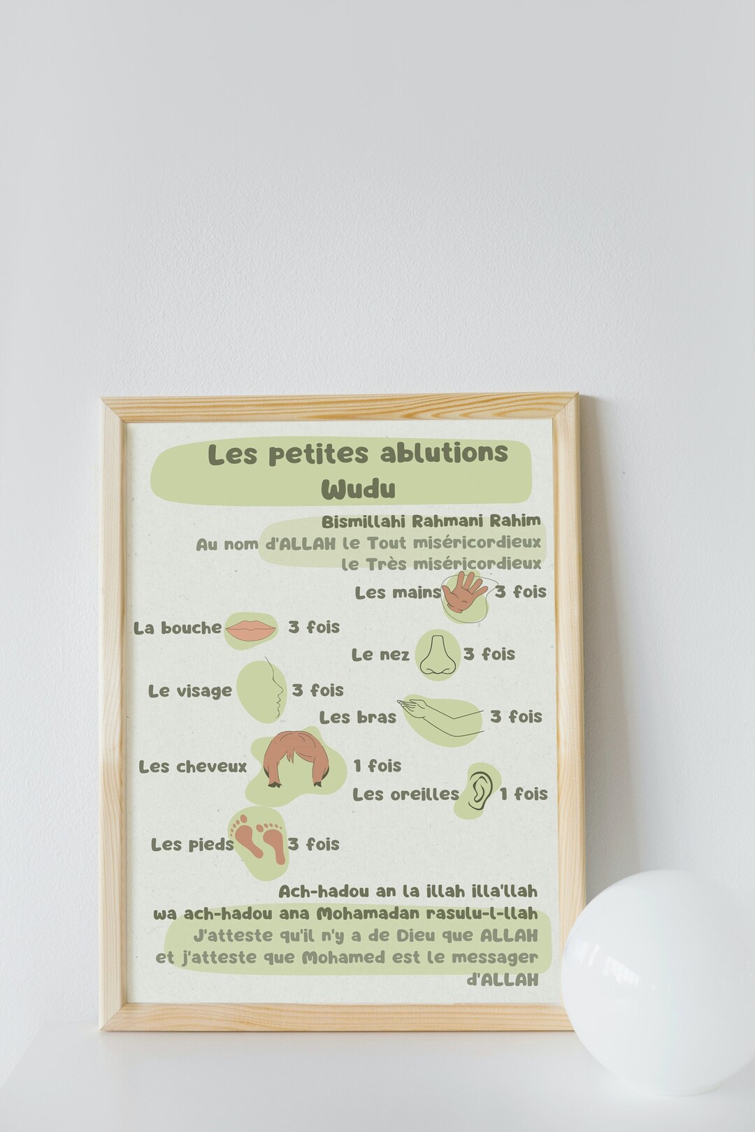 Affiche A4 Guide Wudu Ablution PDF Islam Impression - Etsy Canada
