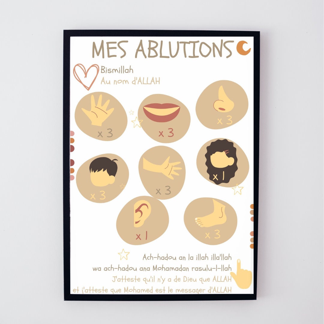 Affiche Ablutions à imprimer Wudu Guide download to print - Etsy France