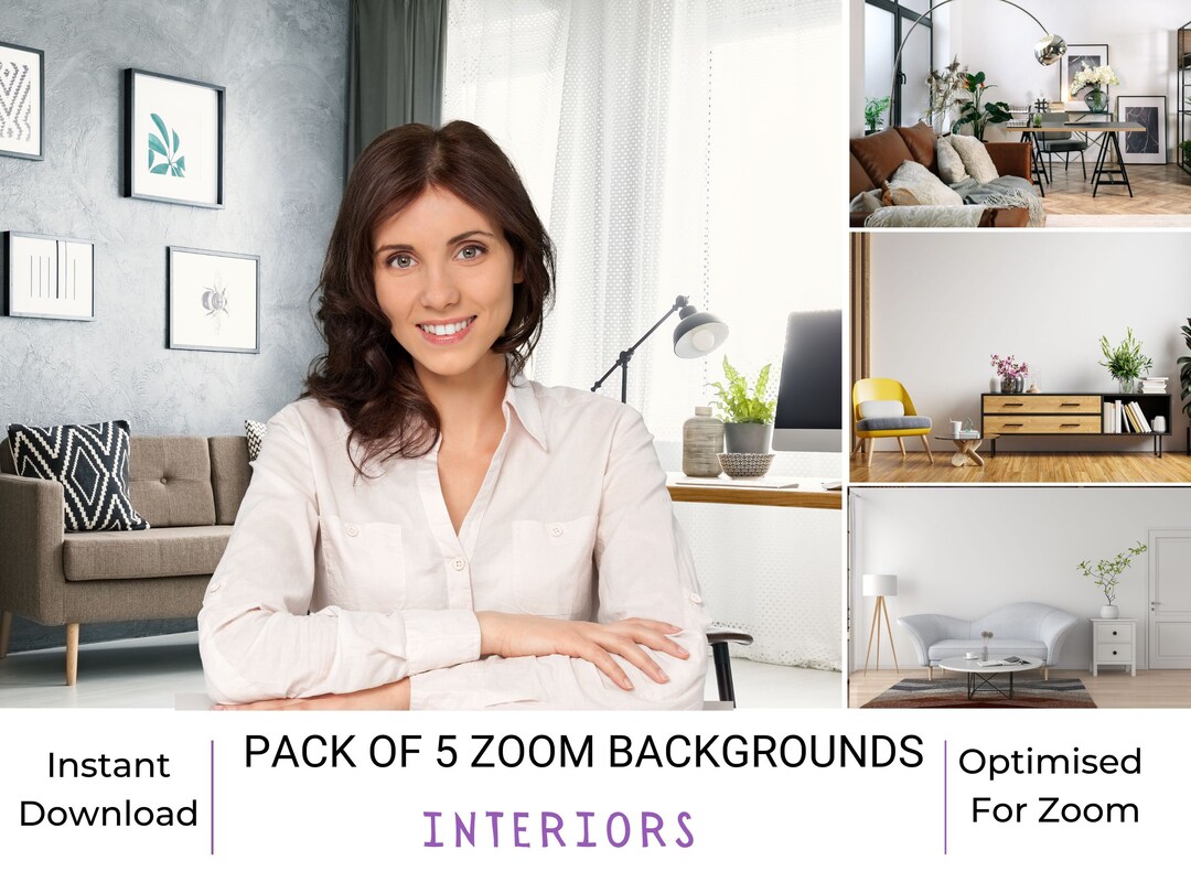 5 Modern Interiors Zoom Background Zoom Optimised Instant Download ...