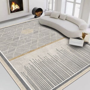 Modern Beige Rug for Living Room Contemporary Area Rug - Etsy