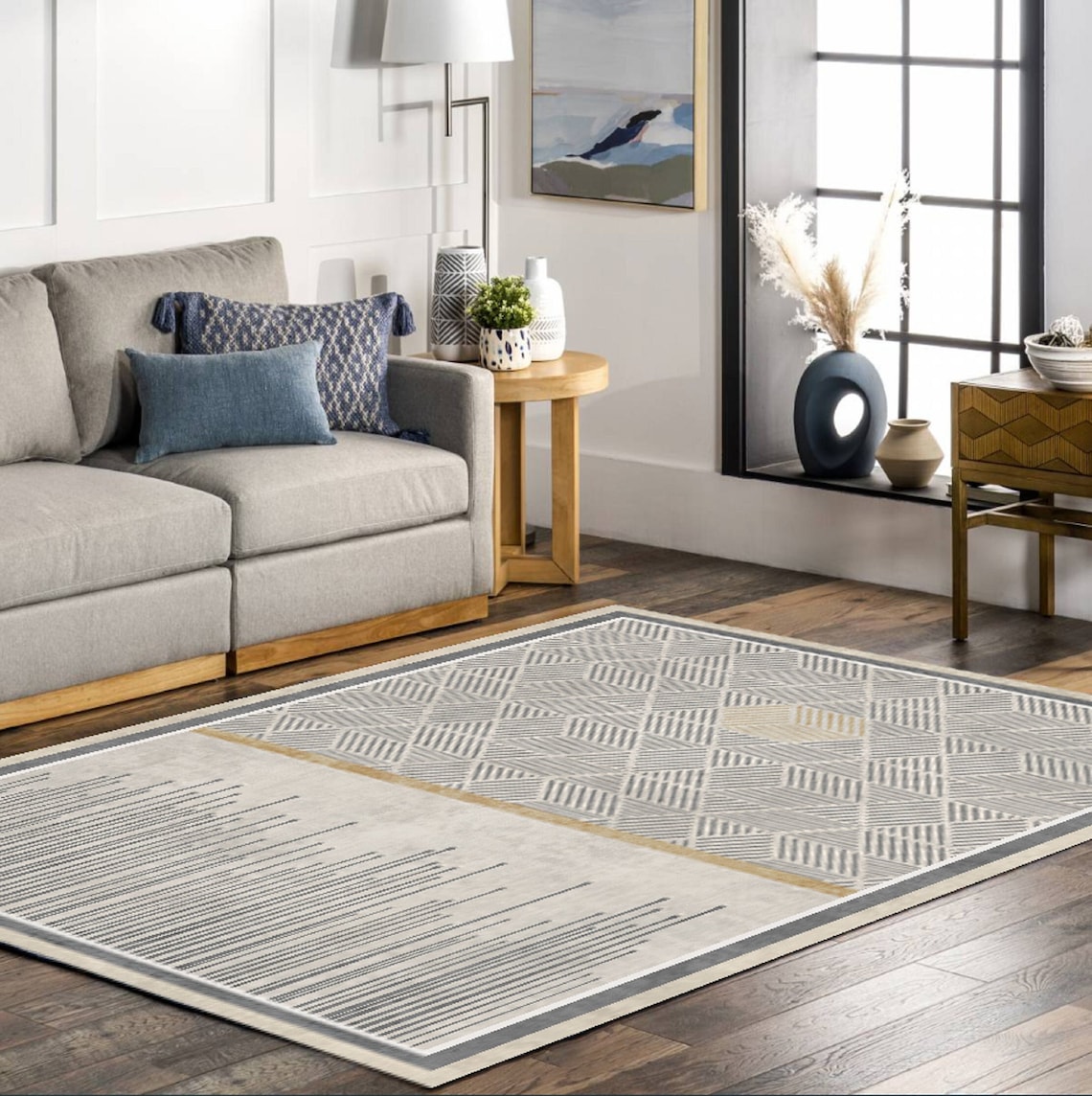 Modern Beige Rug for Living Room Contemporary Area Rug - Etsy