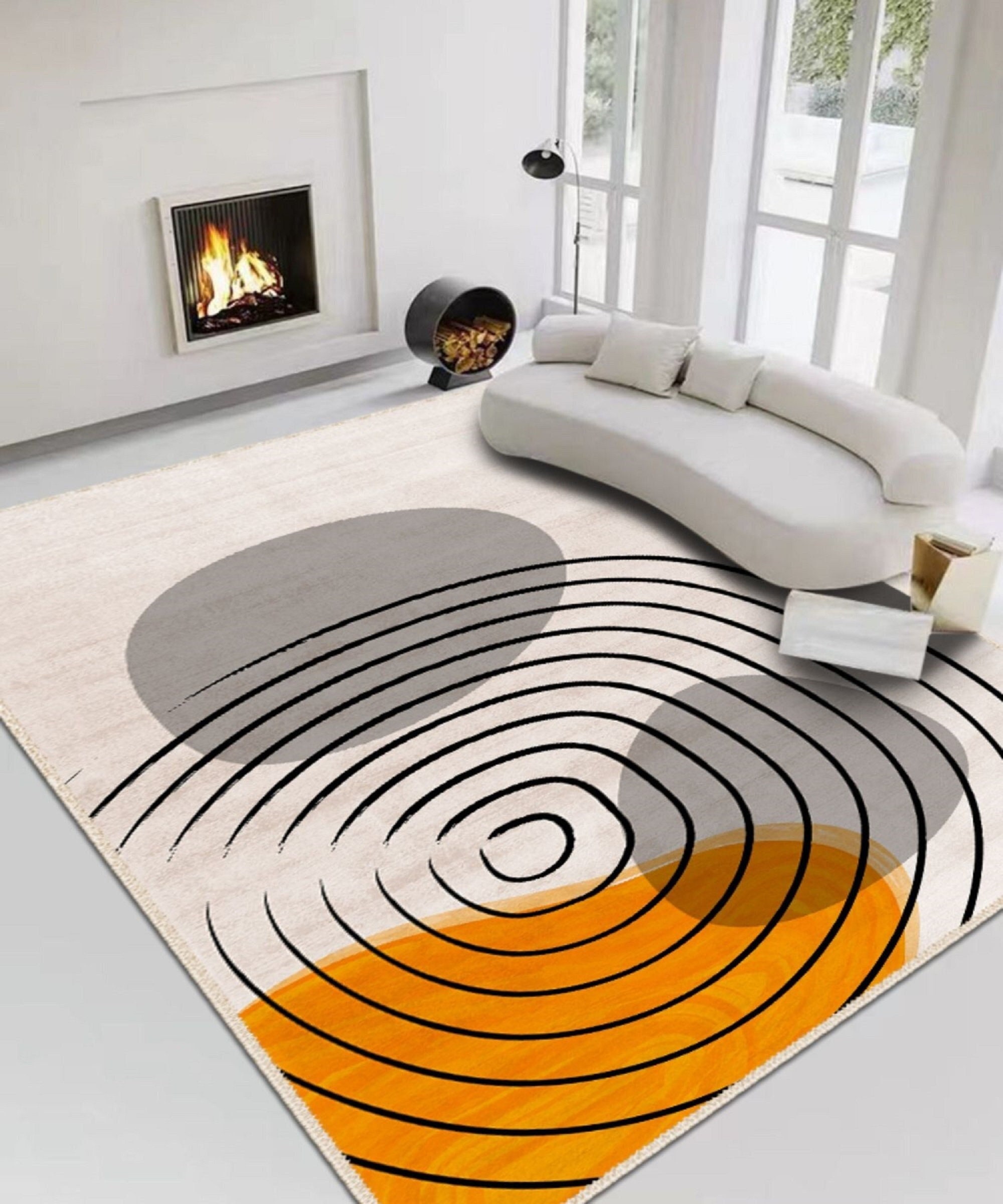 Unique Abstract Rug Runner, Colorful Irregular Rug for Kitchen Entryway ...