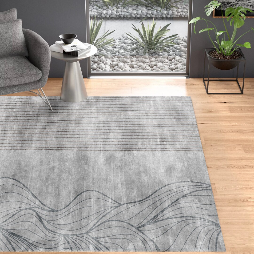 Gray Rugs for Bedroom, Modern Light Gray Rugs, Living Room Minimalist ...