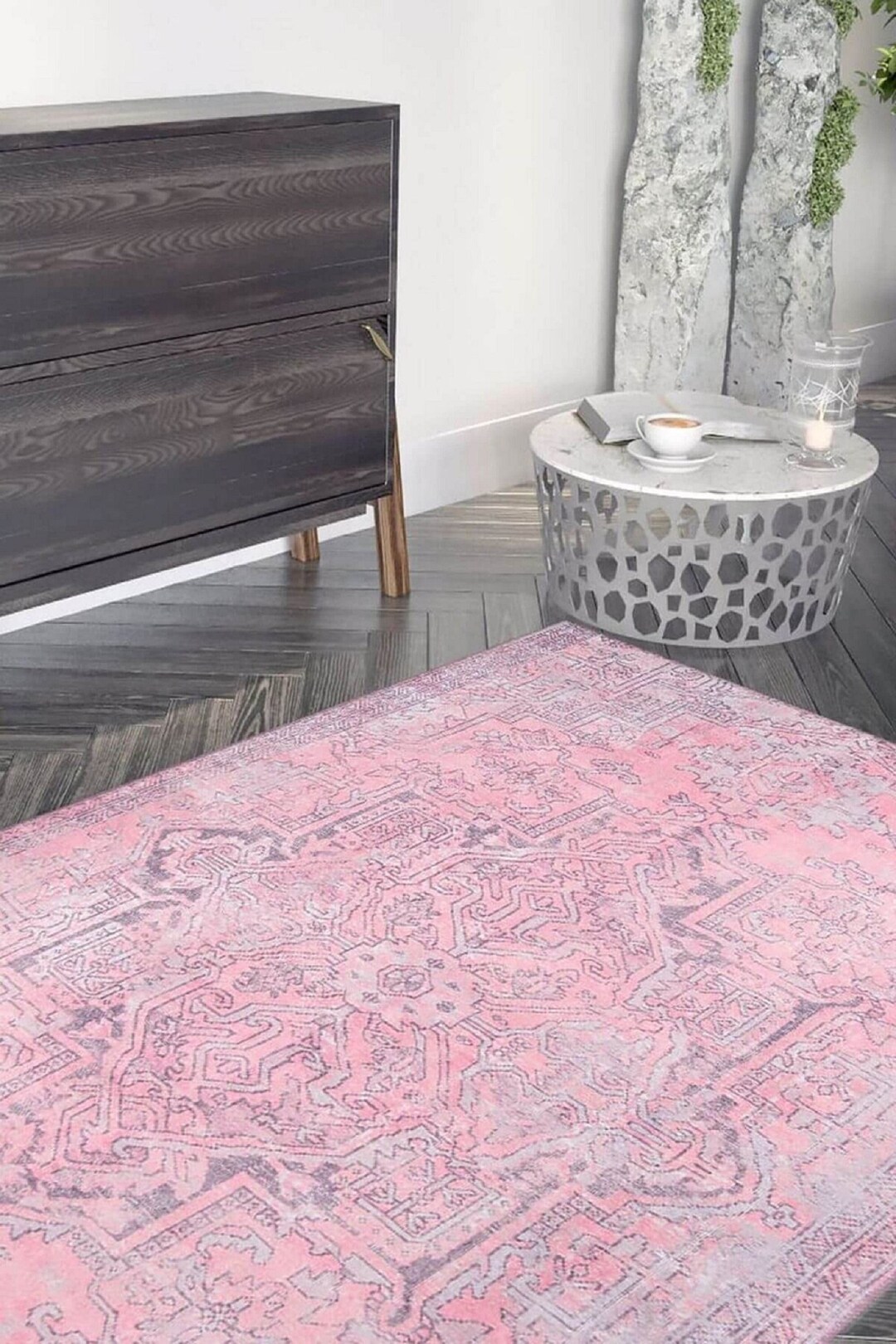 Modern Pink Rugs for Bedroom Aesthetic, Premium Quality Rugs for Living ...