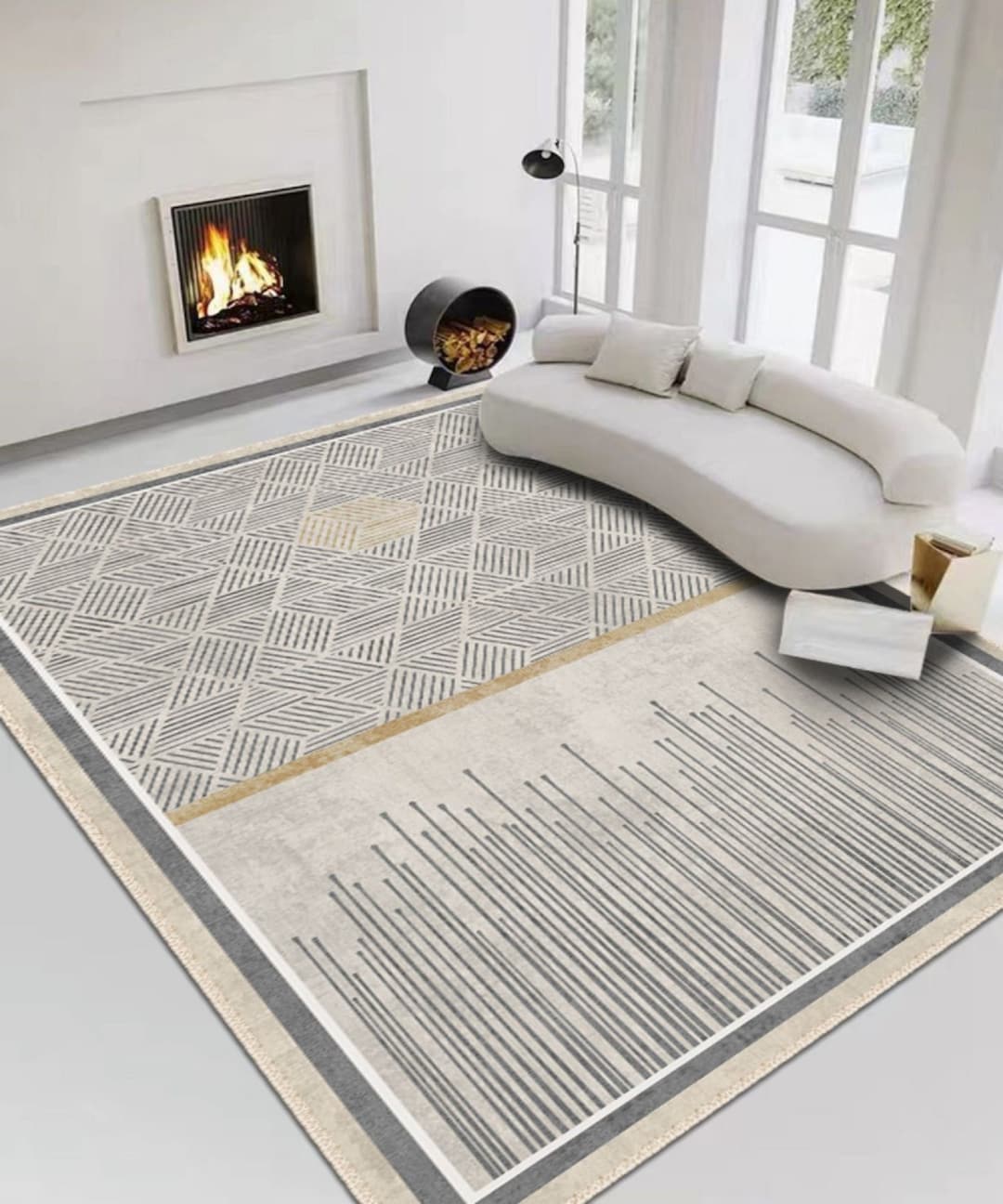Modern Beige Rug for Living Room Contemporary Area Rug - Etsy