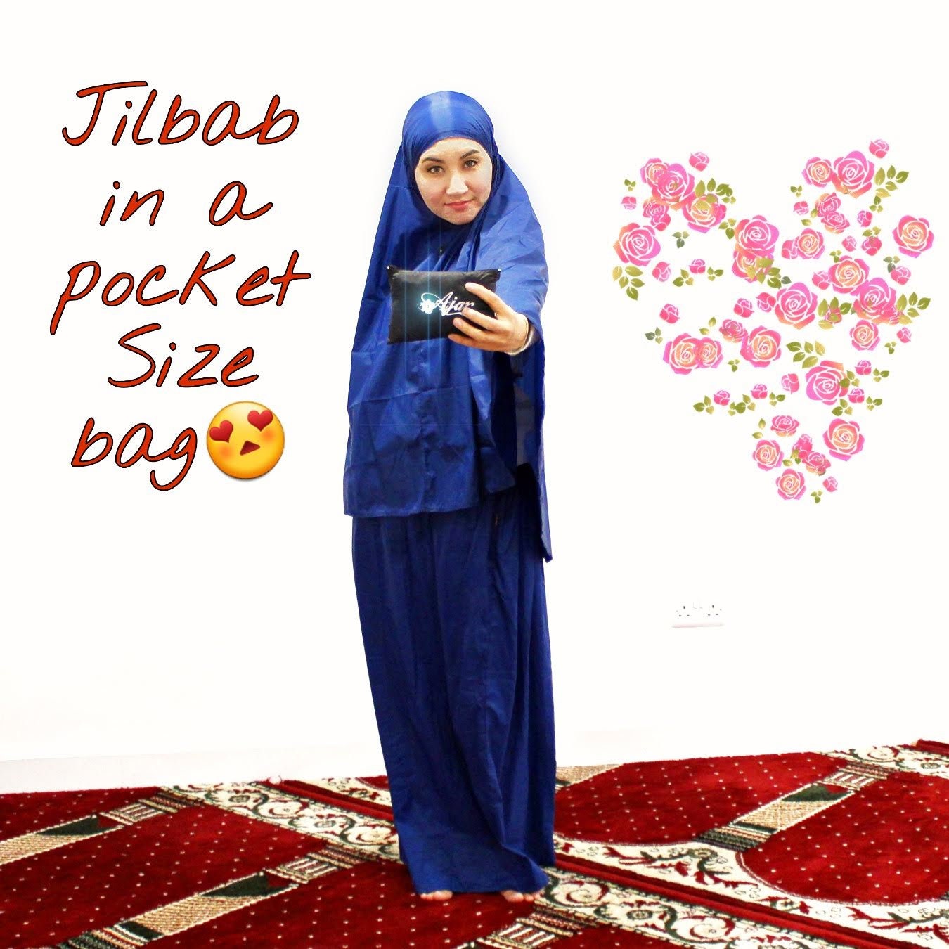 Muslim Women's Portable Prayer Dress Pocket-size Hijab Scarf Skirt ...