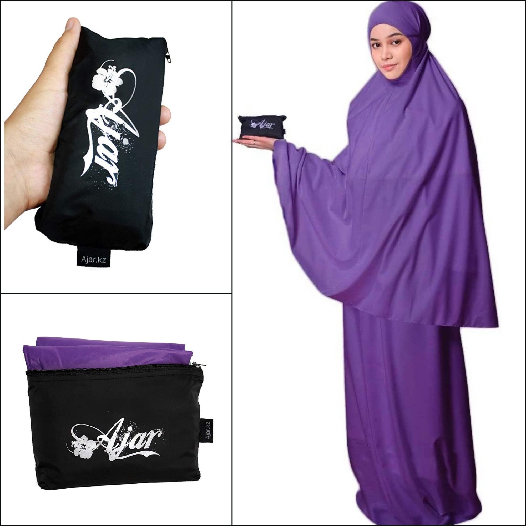 Muslim Women's Portable Prayer Dress Pocket-size Hijab Scarf Skirt ...